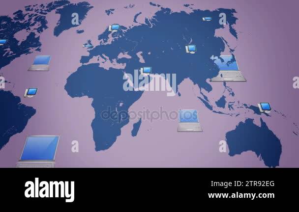 Computer background - world moving from right to left - vector ...