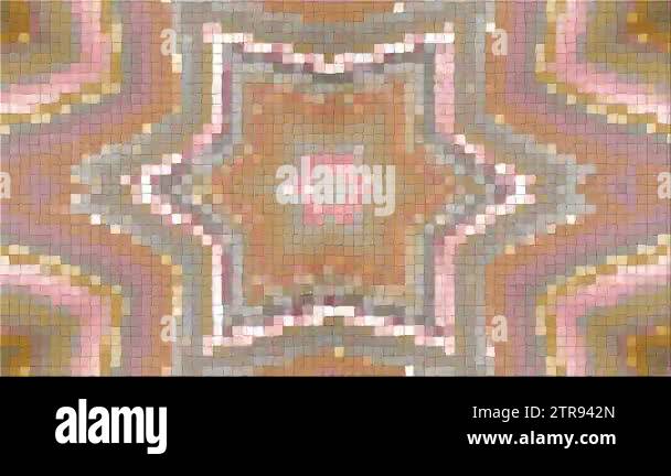 Abstract complex pattern from a mosaic. Dynamic bright transforming and ...