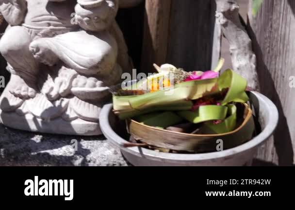 Hindu God Ganesha stone statue. Ganesha Idol. Tropical island Lembongan ...