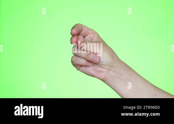 Fingers Snapping. Hands close-up. Chroma key background. Green Screen ...