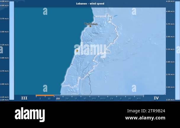 Wind speed by month in the Lebanon area with animated legend - English ...