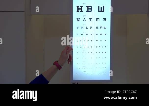 Ophthalmologist shows eyesight test chart for eye tests Stock Video ...
