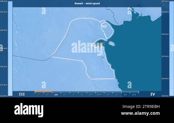 Wind speed by month in the Kuwait area with animated legend - English ...