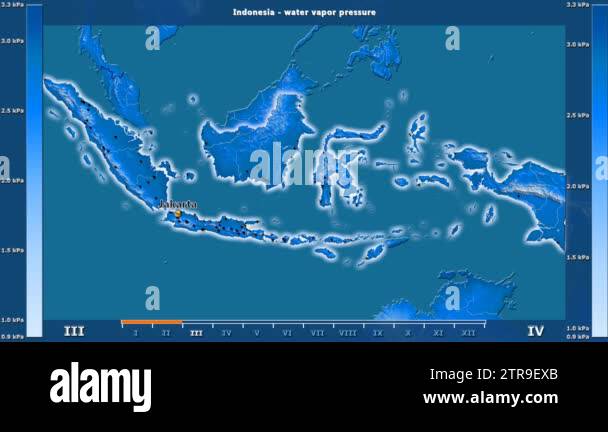 Water vapor pressure by month in the Indonesia area with animated ...