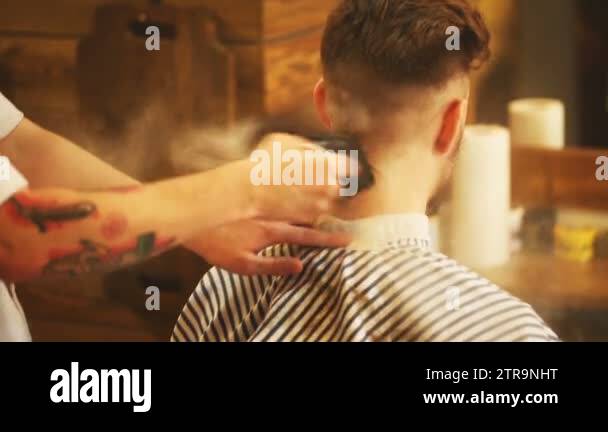 Barber making haircut attractive Stock Videos & Footage - HD and 4K ...