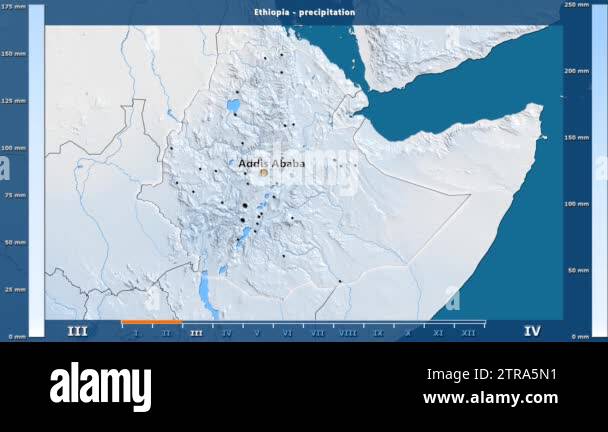 Precipitation by month in the Ethiopia area with animated legend ...