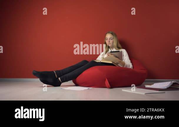 Persistent Young Student Girl Studying Stock Video Footage - Alamy