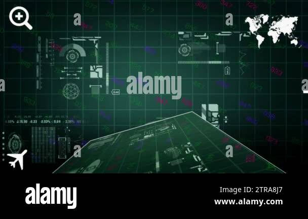 board - Grid of information - digital technology - numbers shifting ...