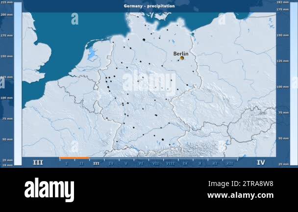 Precipitation by month in the Germany area with animated legend ...