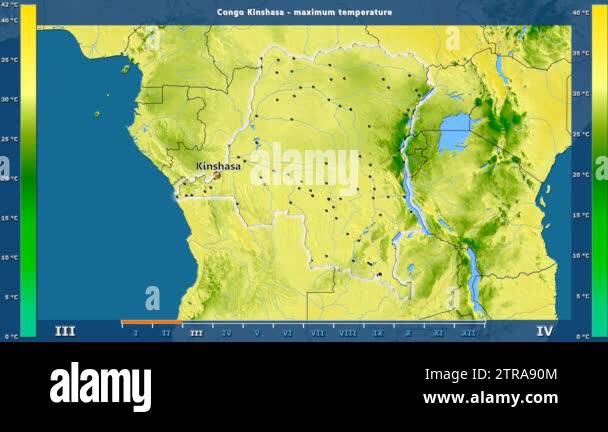 Maximum temperature by month in the Congo Kinshasa area with animated ...