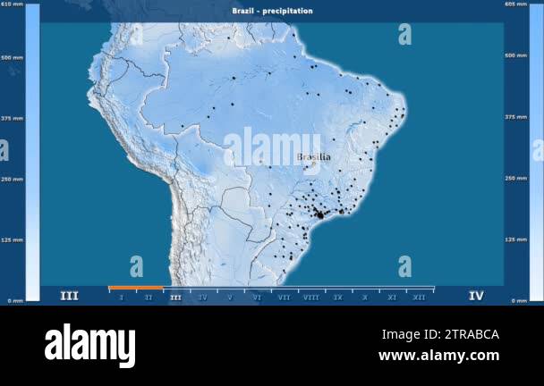 Precipitation by month in the Brazil area with animated legend ...