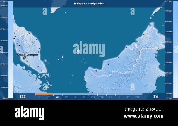 Precipitation by month in the Malaysia area with animated legend ...