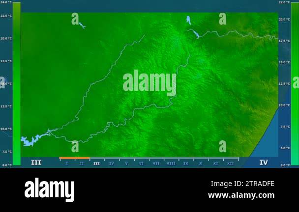 Average temperature by month in the Lesotho area with animated legend ...