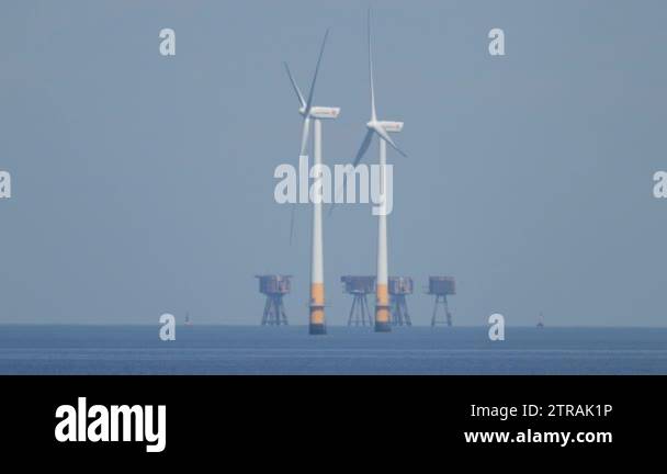 offshore wind turbines producing clean renewable energy in the north ...