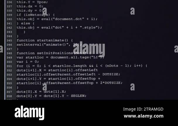Computer class. On the monitor initial codes are entered. The source ...