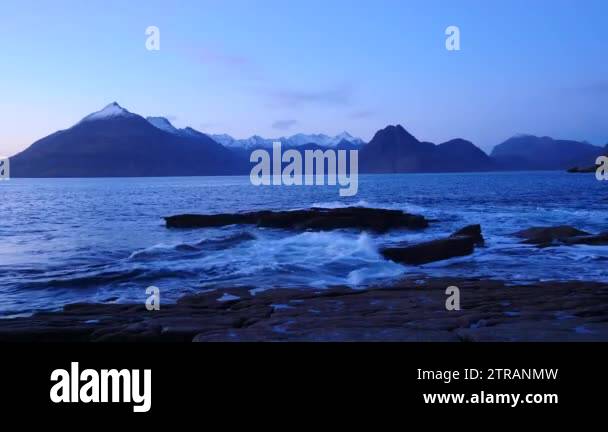 Evening in Elgol bay on west coast of the Isle of Skye in Scotland ...