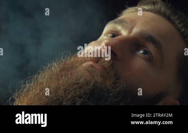 Shaving process of beards in Barbershop. Steam shave Stock Video ...