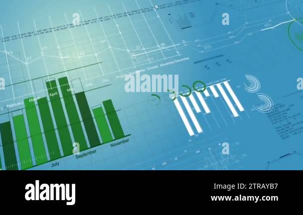 Stock Market Financial Figures and Diagrams Growing on Digital Blue ...