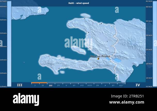 Wind speed by month in the Haiti area with animated legend - English ...