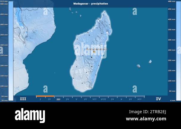 Precipitation by month in the Madagascar area with animated legend ...