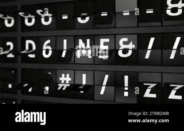 3D generated animation, analog flight information display board with ...