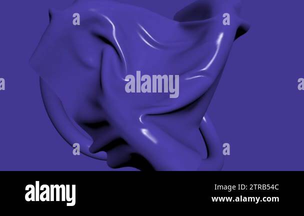 3d animation - render of blue fabric falling down and cover mysterious ...