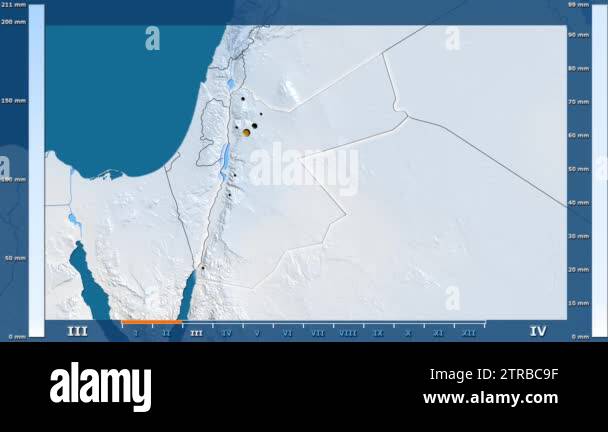 Precipitation by month in the Jordan area with animated legend ...