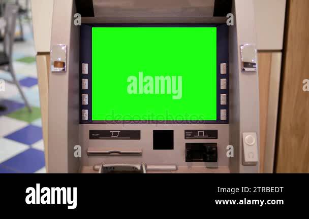 Green screen for your ad at ATM machine at food court area inside ...