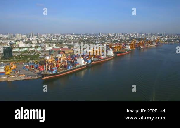 BANGKOK THAILAND - DECEMBER 27: container cargo ship, import export ...