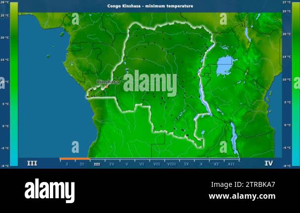 Minimum temperature by month in the Congo Kinshasa area with animated ...