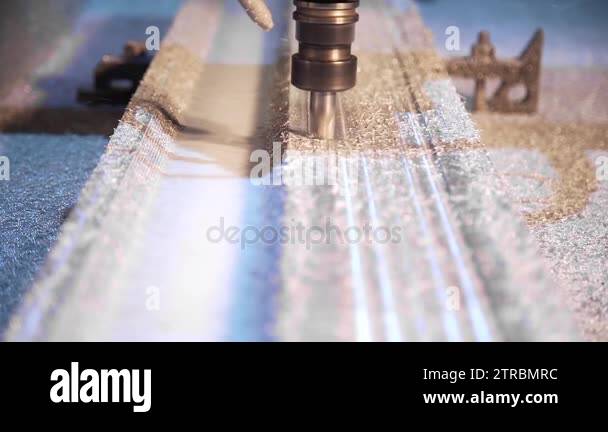 Working process of the milling machine at the factory, milling shapes ...