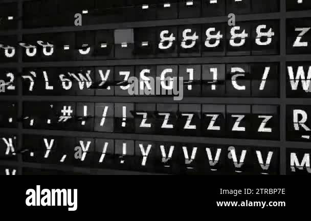 3D generated animation, analog flight information display board with ...