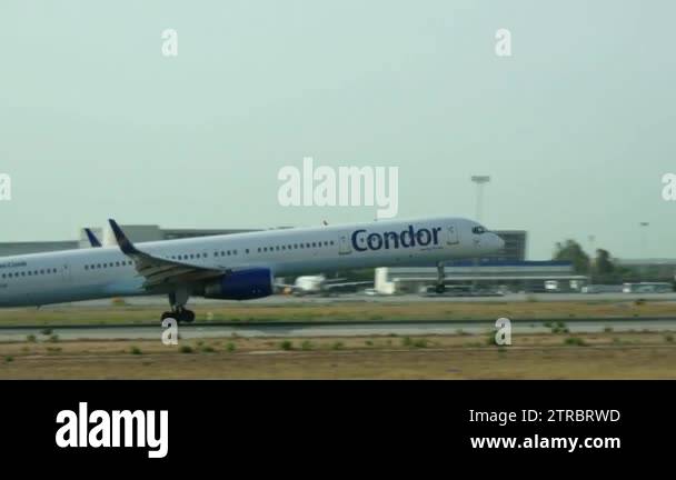 Boeing 757 Taking Off at Majorca Airport. Passenger airplane taking off ...