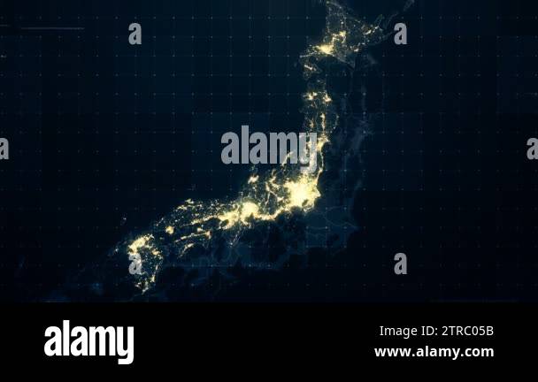 Japan Map Night Lighting Stock Video Footage - Alamy