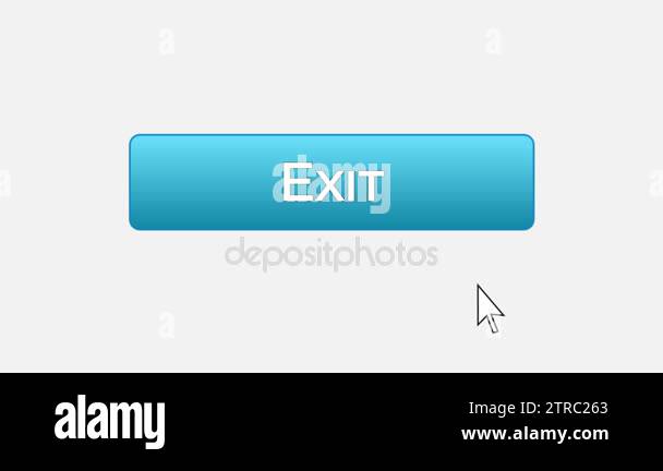 Exit Web Interface Button Clicked With Mouse Cursor Different Color Choice Stock Video Footage