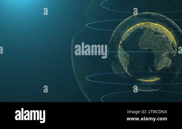 Digital Earth, Connection Network Rotation of planet world map ...