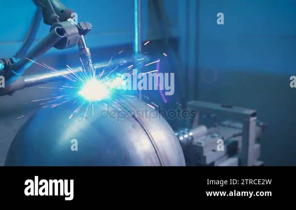 Automatic electric welding machine during the manufacture of parts on ...