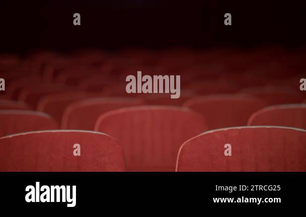 Empty cinema chair before premiere. Rows of empty seats in movie ...