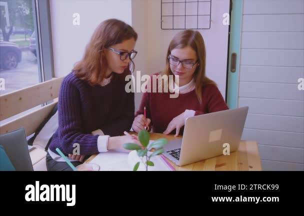 Two girls women learning together Stock Videos & Footage - HD and 4K ...