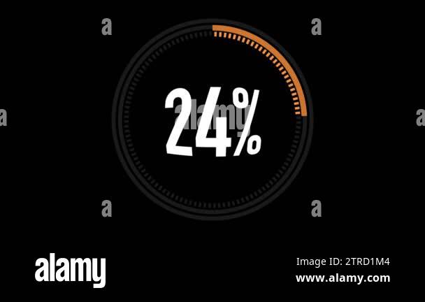 Animation orange and red loading bar with Alpha channel. 0-100 percent ...