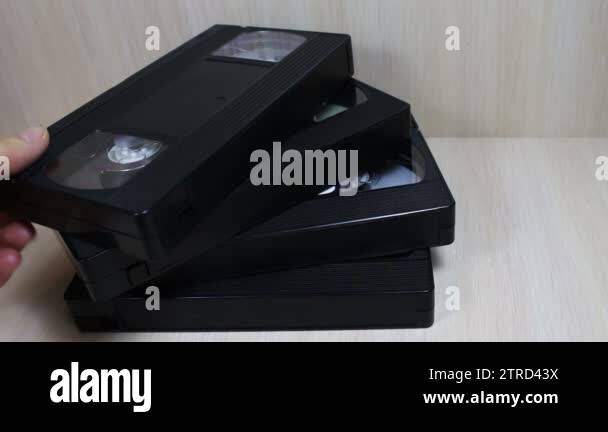 stack of VHS video tape cassette Stock Video Footage - Alamy
