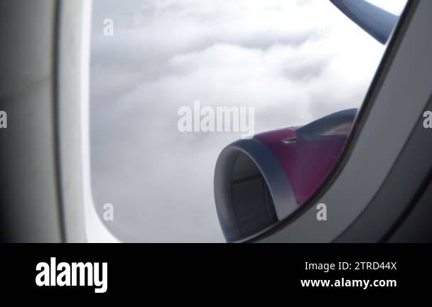 Classic image through aircraft window onto jet engine Stock Video ...