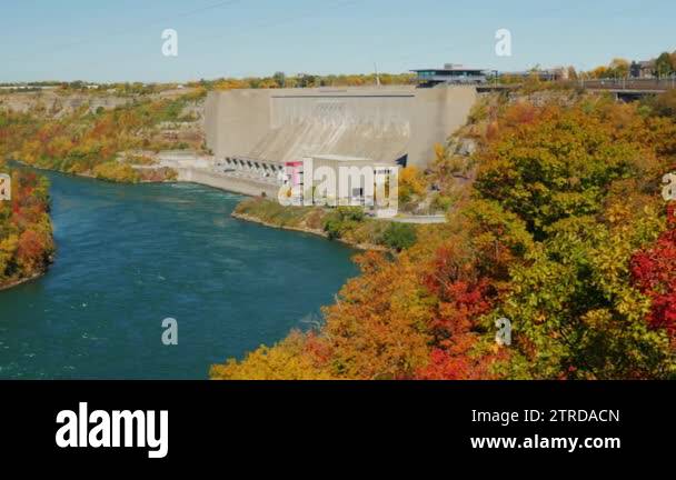 Niagara River, divides Canada and the United States. Most of the dam ...