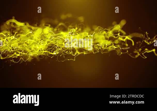 loopable yellow gold energy light strings waves background with flares ...