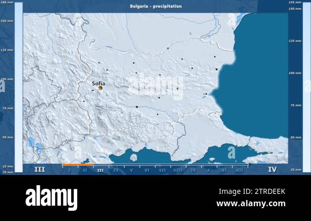 Precipitation by month in the Bulgaria area with animated legend ...