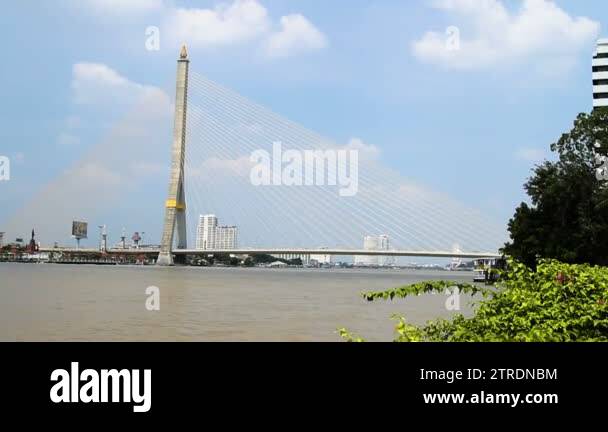 Bhumibol Bridge also known as the Industrial Ring Road Bridge over the ...