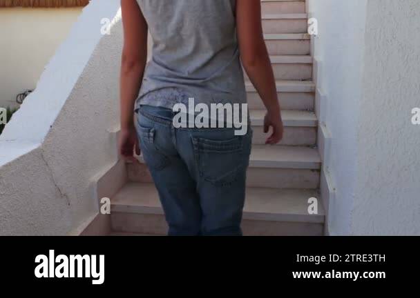Girl stairs barefoot Stock Videos & Footage - HD and 4K Video Clips - Alamy