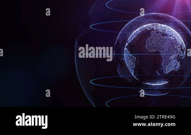 Digital Earth, Connection Network Rotation of planet world map ...