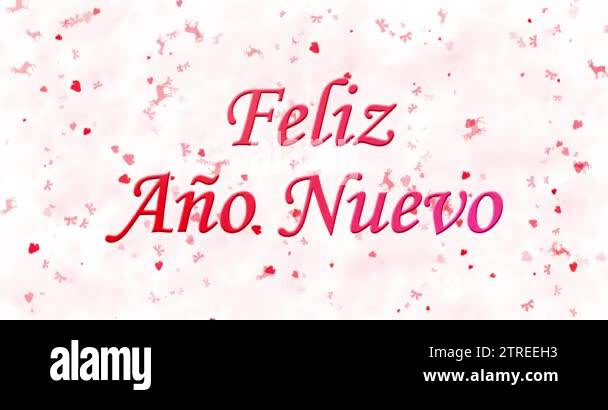 Happy New Year text in Spanish "Feliz ano nuevo" formed from dust and ...