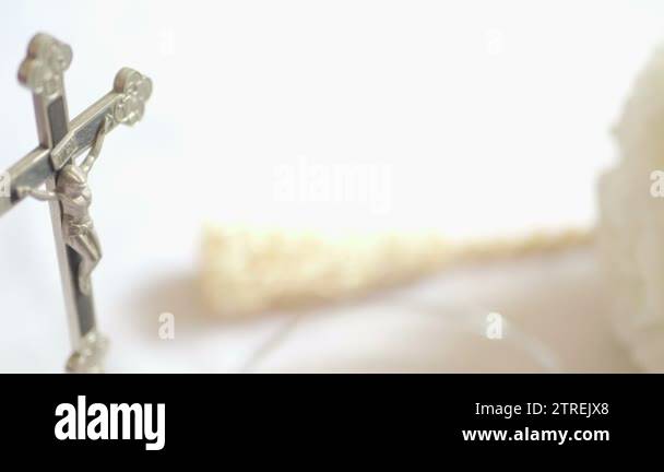 Jesus Christ crucified. Christian cross with Jesus Christ statue Stock Video Footage - Alamy